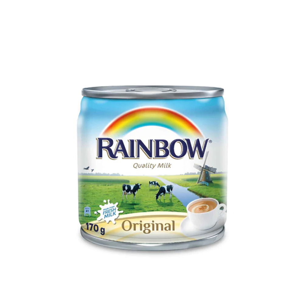 Rainbow Evaporated Milk Original 170Gm - Alzain trading