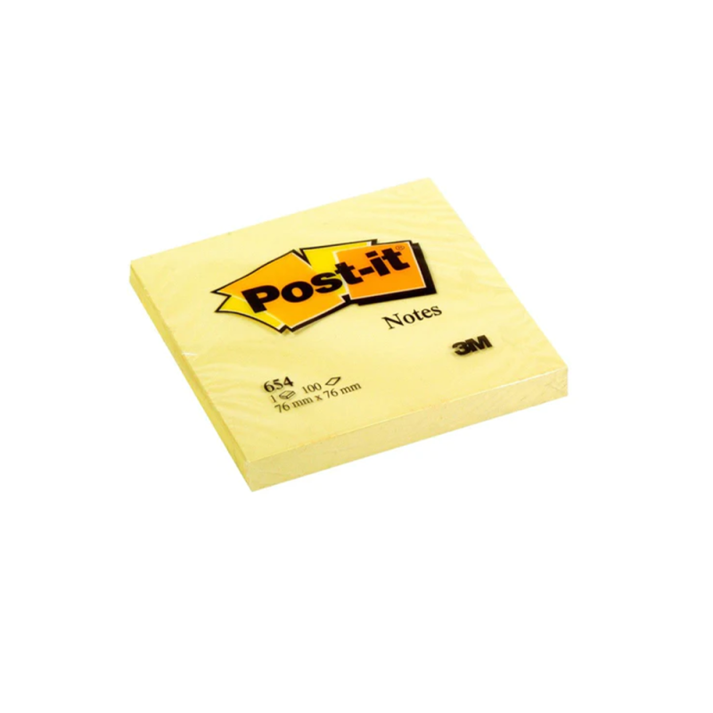 3M Post-It Notes Canary Yellow 654 3inX3in - Alzain trading